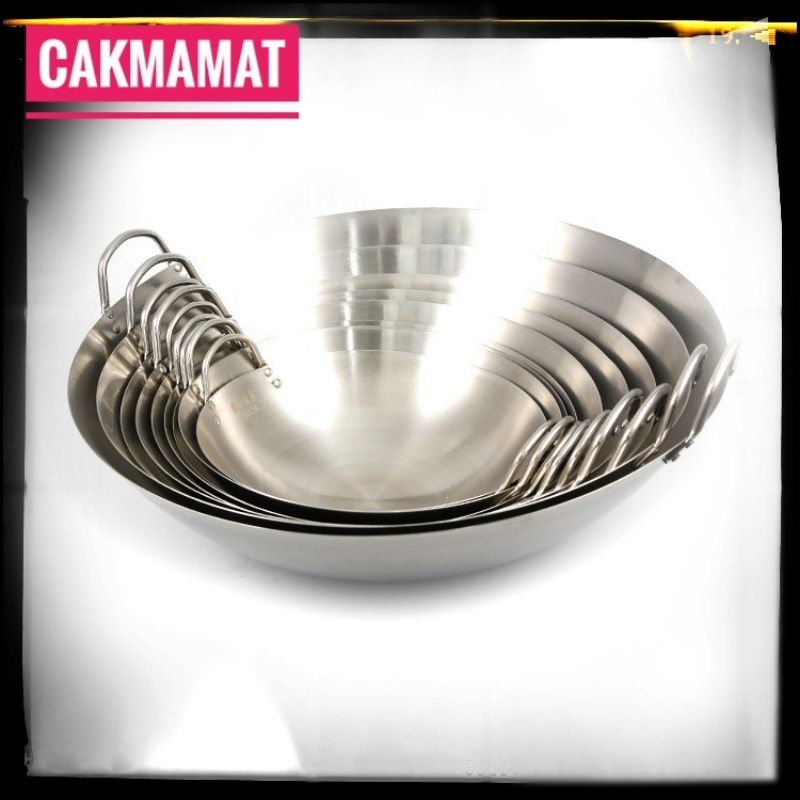 Jual Wajan kuali premium tebal/kuali Stainless steel/Wajan Grafir ...