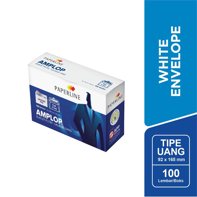 Jual Amplop Paperline Buklet Ukuran Uang Putih Polos 92x165 mm Dengan ...