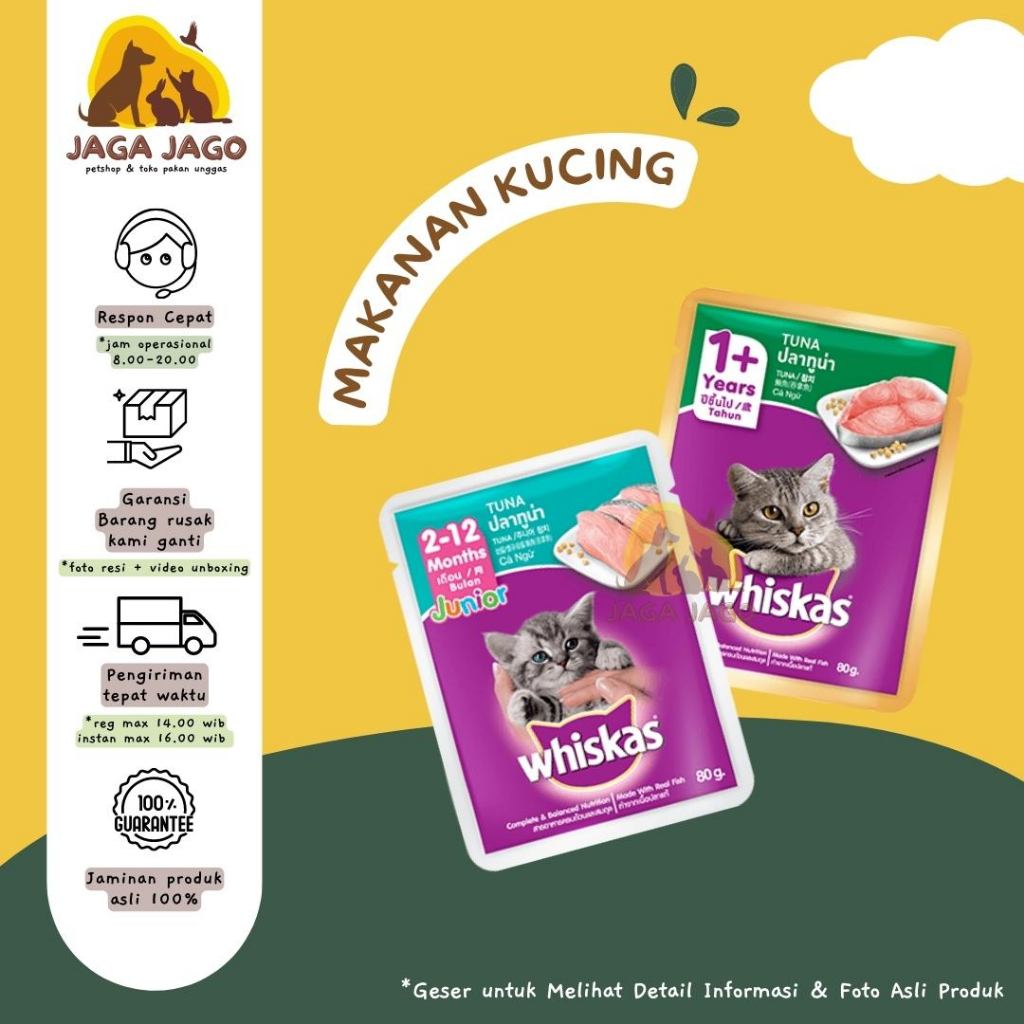 Jual WHISKAS POUCH 80gr - Makanan Kucing Basah Wet Food Dewasa & Kitten ...