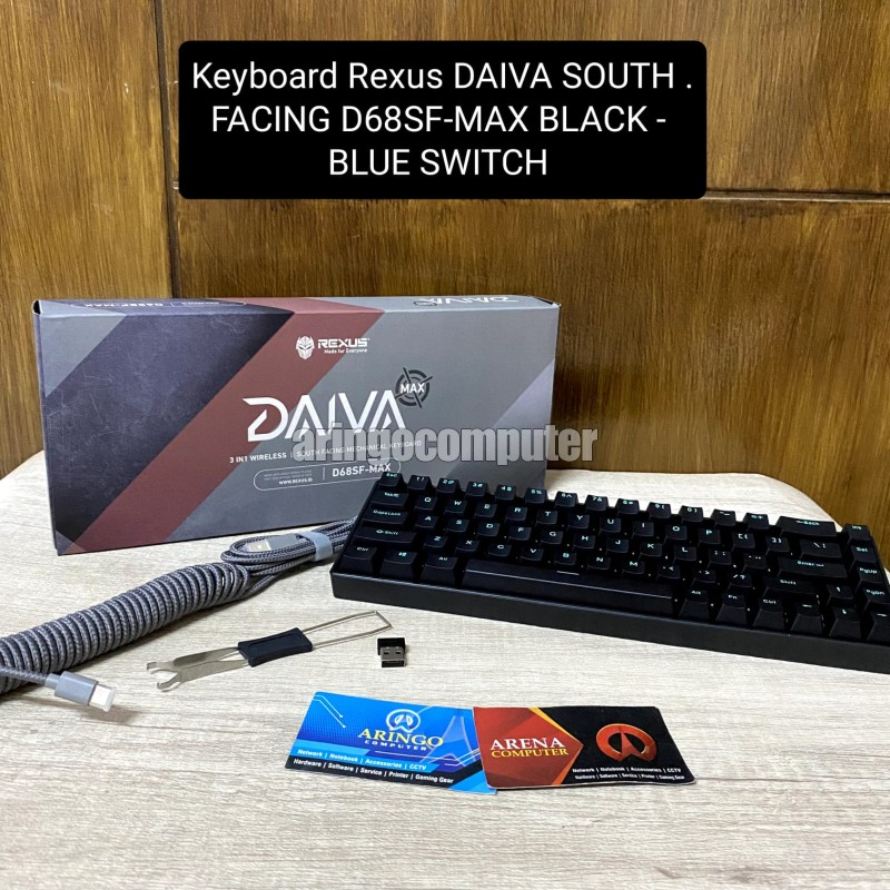 Jual Keyboard Rexus DAIVA SOUTH FACING D68SF-MAX BLACK - BLUE SWITCH ...