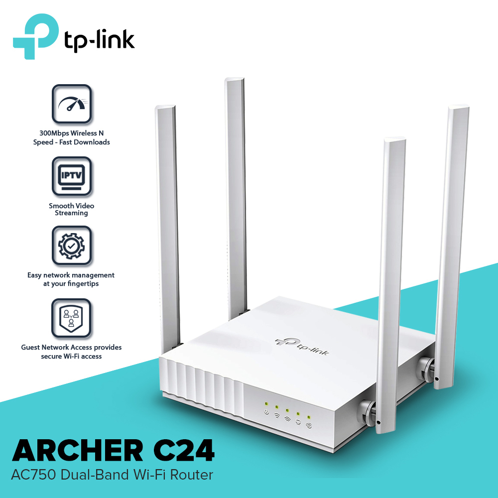 Jual Tp-link Archer C24 AC750 Dual-Band Wi-Fi Router High Speed Wi-Fi ...