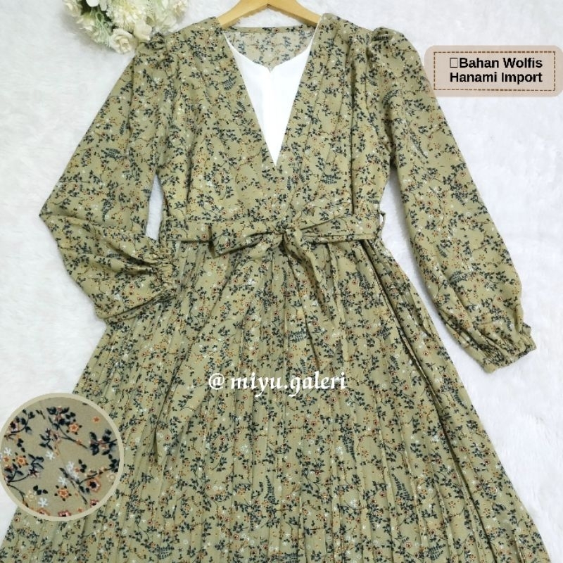 Jual Korean Dress Plisket Gamis Ceruty Premium Import Terbaru Gamis ...