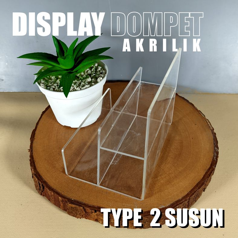 Jual STAND DISPLAY DOMPET 2 TINGKAT AKRILIK BENING 2 mm | Shopee Indonesia