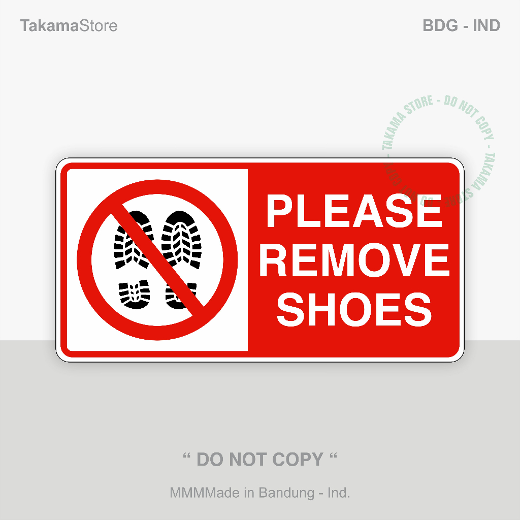 Jual Please remove shoes sign size 30cm x 15cm acrylic | Shopee Indonesia