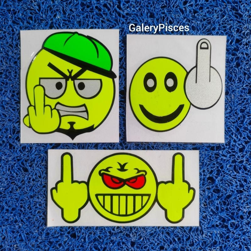 Jual stiker cutting motor sticker emoticon fucek stiker stabilo emot ...