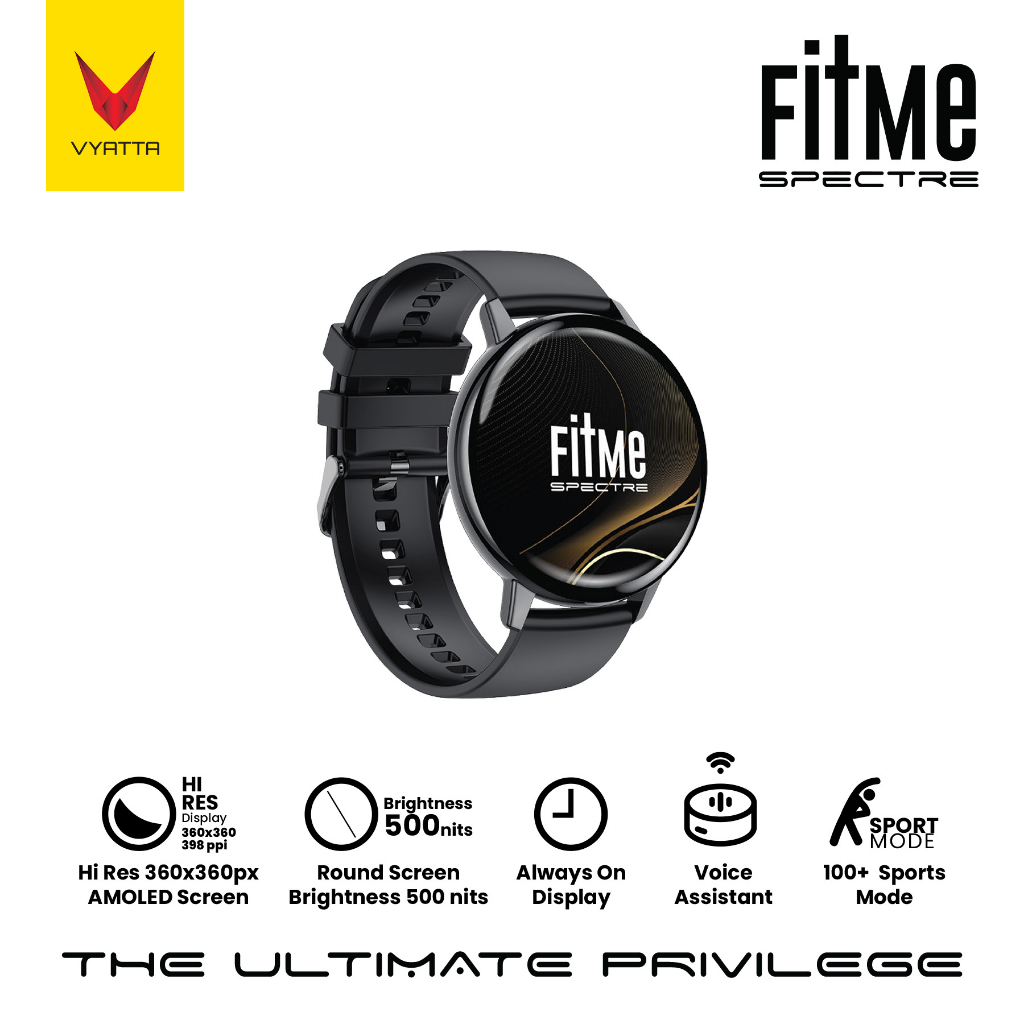 Jual VYATTA FITME SPECTRE SMARTWATCH AMOLED 1,32" BLUETOOTH CALL IPX7 ...