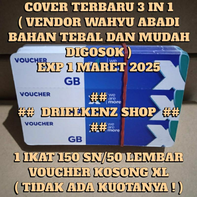 Jual Voucher Kosong XL 1 ikat 150 SN / 50 lembar vocer zero | Shopee Indonesia