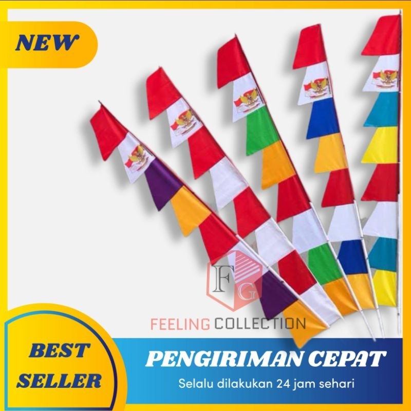 Jual -Umbul-Umbul Merah Putih Garuda 8 Daun Gelombang HUT Kemerdekaan Indonesia | Shopee Indonesia