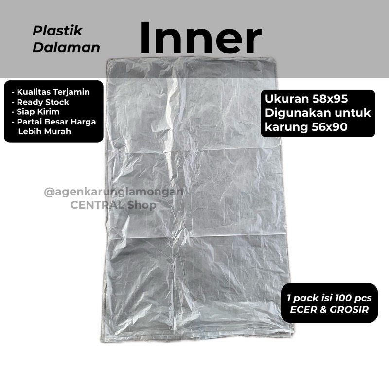 Jual [ISI 100 pcs] Inner 58x95 56x90 / Plastik Inner Dalaman Karung ...