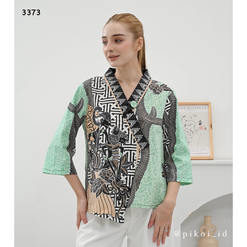 Jual Batik wanita / atasan batik wanita / baju batik kimono wanita modern / seragam kerja kantor ...