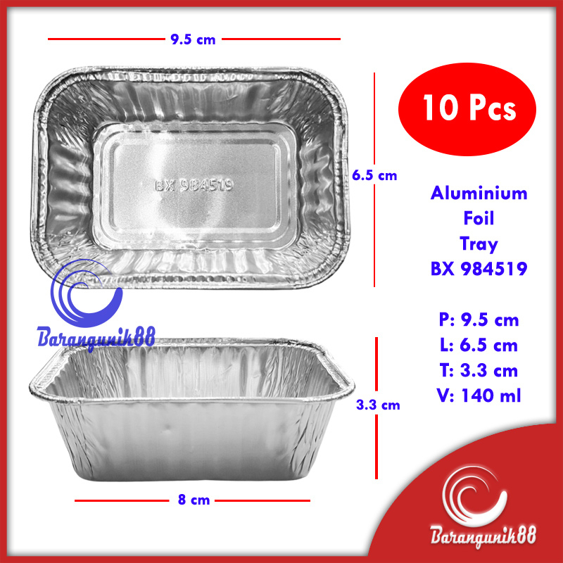 Jual Aluminium Foil Tray BX984519 @10pcs Aluminium Foil Cup BX 984519 Kotak Persegi | Shopee ...