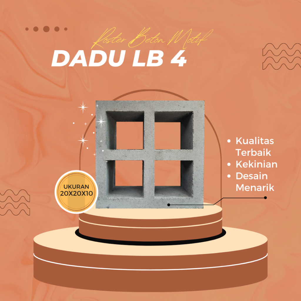Jual Roster Beton Minimalis Atau Loster Beton Motif Dadu Lubang 4 ...