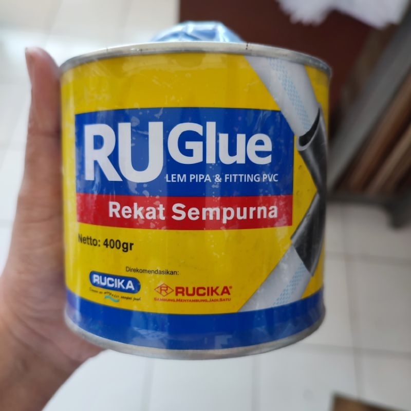 Jual Lem pipa pvc RUGLUE Rucika Ru Glue kaleng 400 gram | Shopee Indonesia
