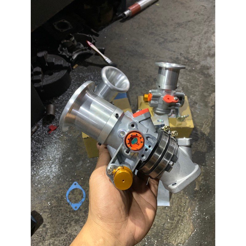 Jual Throttle body TB 42 Dobel injector MX King Set Velocity Superflow ...