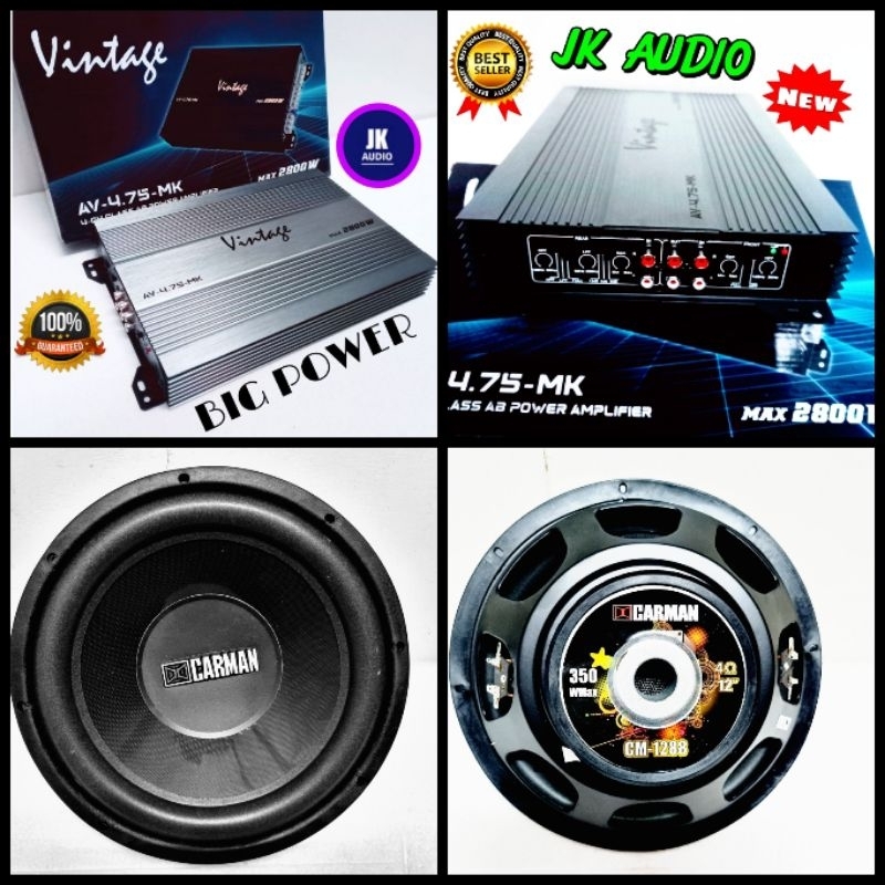 Jual PAKET AUDIO MOBIL SUBWOOFER 12 INCH POWER 4 CHANNEL | Shopee Indonesia
