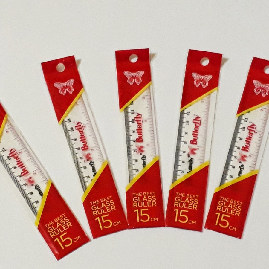 Jual Penggaris Merk Butterfly Ukuran 15cm Ruler Alat Ukur Aksesoris ...