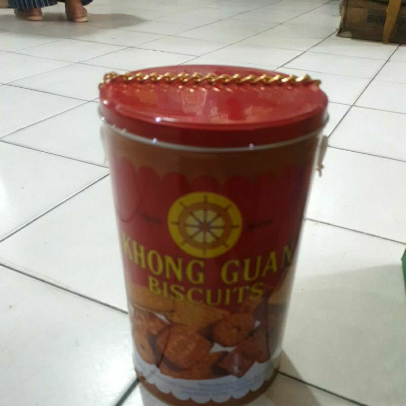 Jual khongguan kaleng besar 1000gr/makanan ringan/biskuit kaleng ...