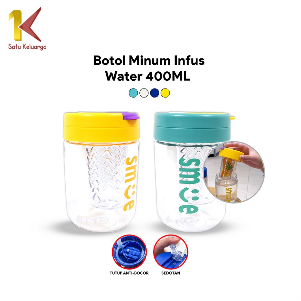 Jual Satu Keluarga Botol Minum Infus Water Transparan 400ML dengan ...