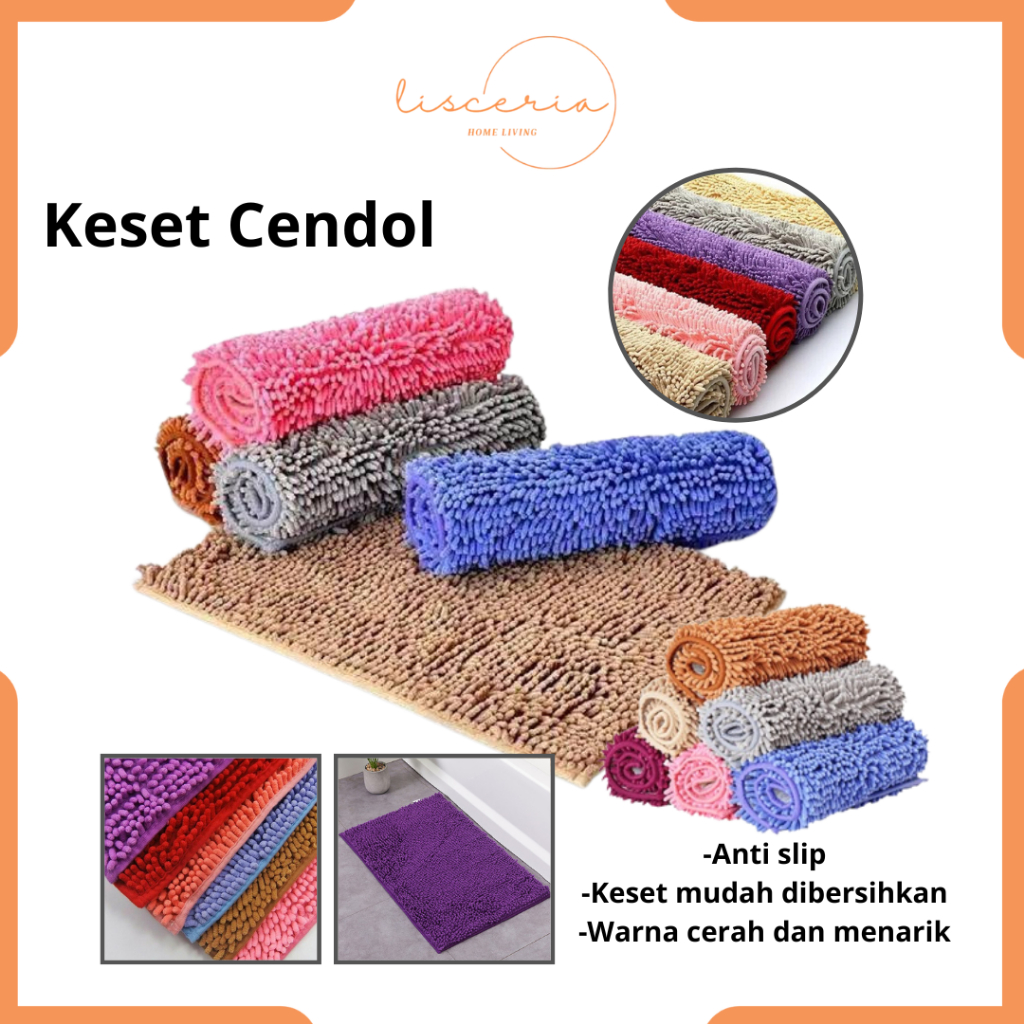 Jual [ LSC ] Keset Kaki Cendol 40X60CM Doff Microfiber Kain Anti Slip ...