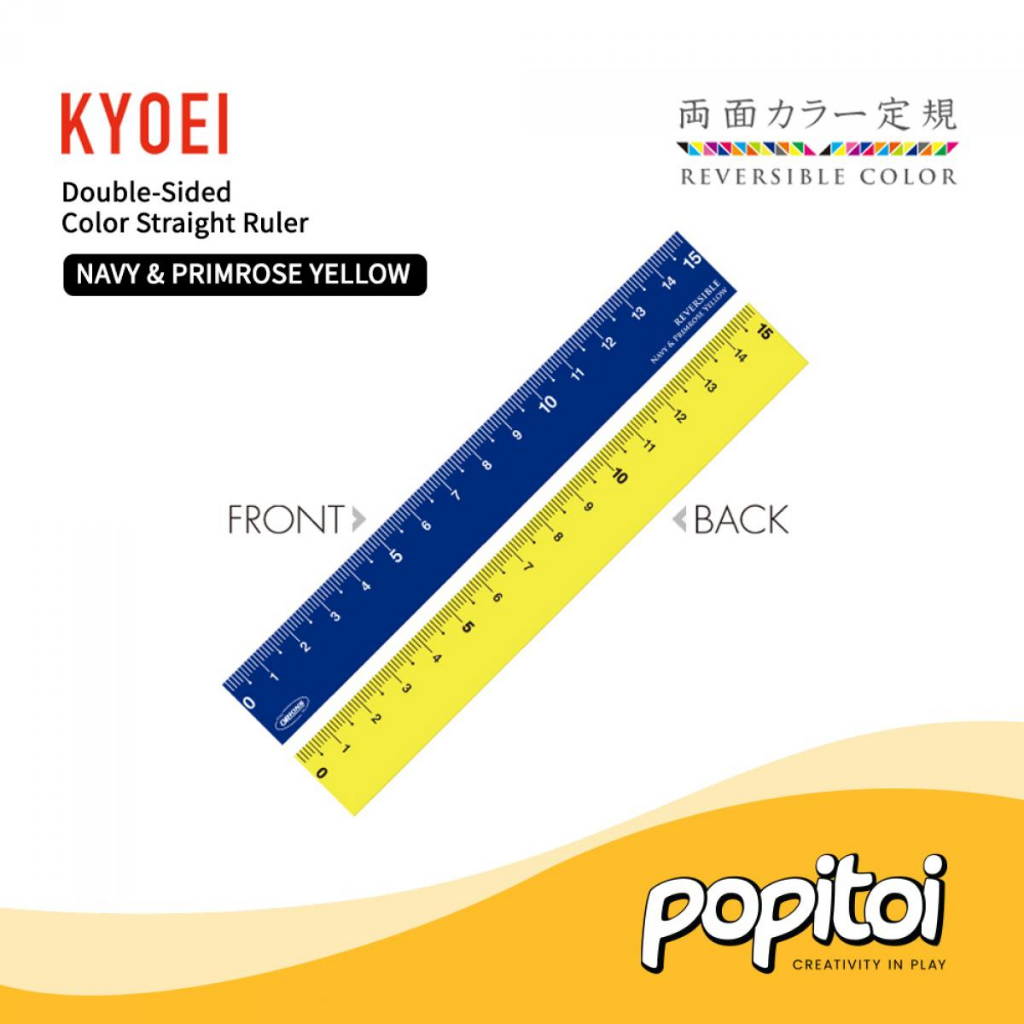 Jual Kyoei Double-Sided Color Straight Ruler Penggaris Sekolah Warna ...