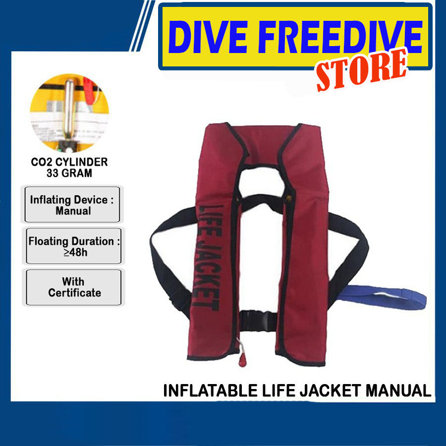 Jual Pelampung Inflatable Gas Catridge Life Jacket Manual with Cylinder ...