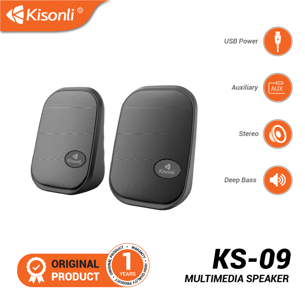 Jual KISONLI - Speaker Komputer/Laptop KS-09 2.0 Switch Volume Control | Shopee Indonesia