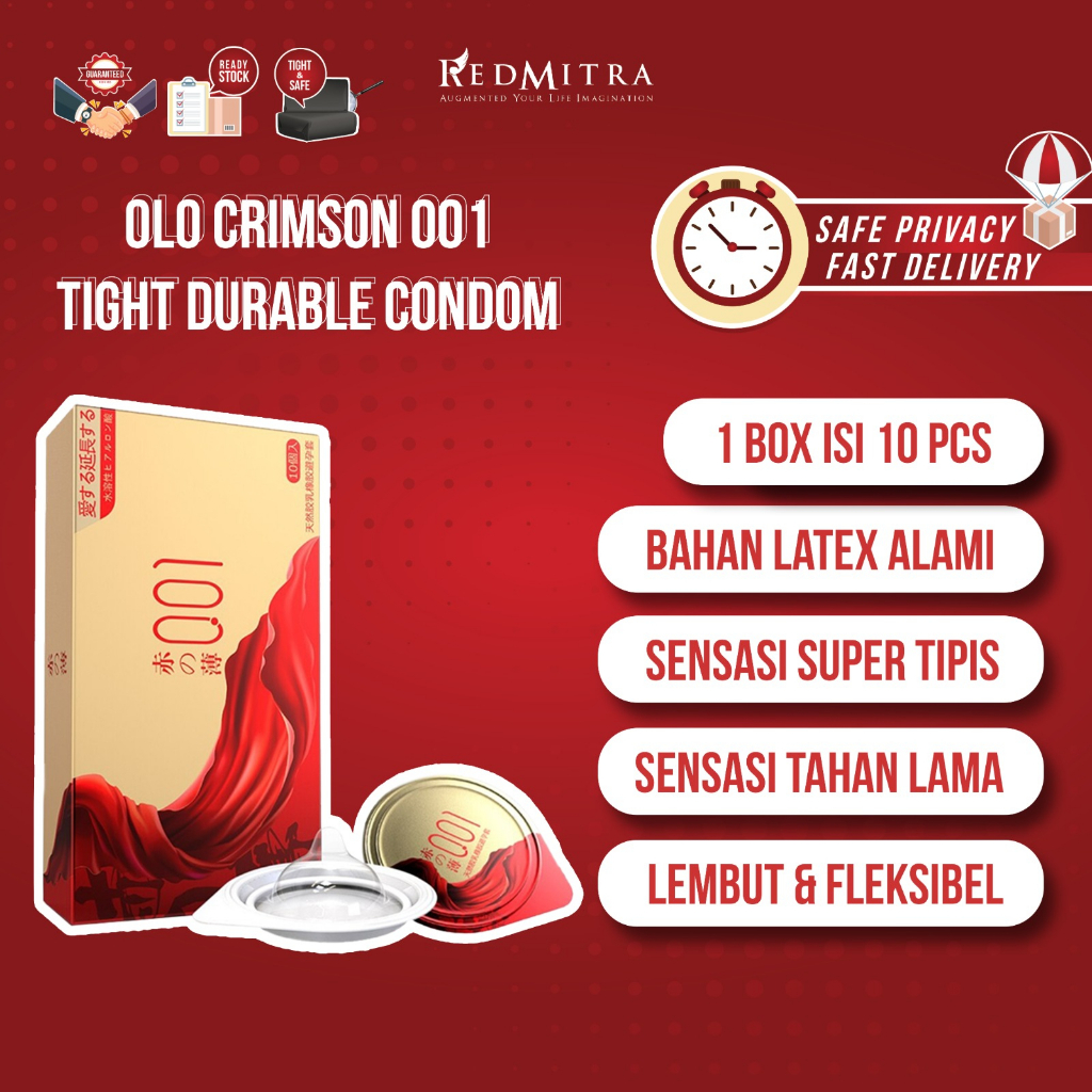 Jual OLO CRIMSON TIGHT 001 Kondom Extra Tahan Lama Tunda Cepat Keluar kondom 0.01 Pengiriman ...