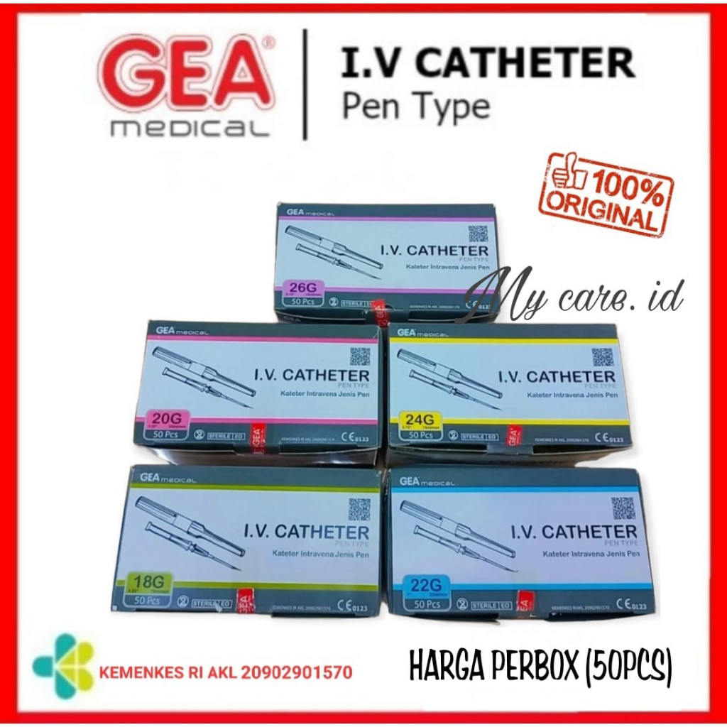 Jual LynCare BOX - Pen Vena GEA 18G 20G 22G 24G 26G / Aboket / IV ...