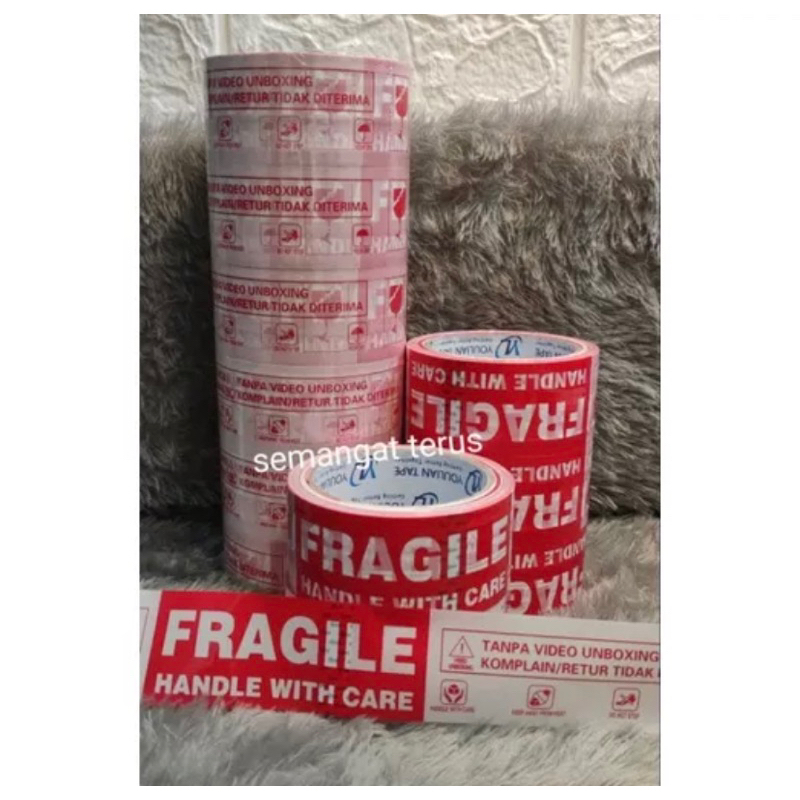 Jual LAKBAN FRAGILE MERAH PUTIH 60 YARD | Shopee Indonesia