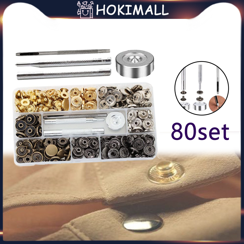 Jual 40/80 Set Kancing Jepret Besi Dan Alat Pasang Kancing Snap Button ...