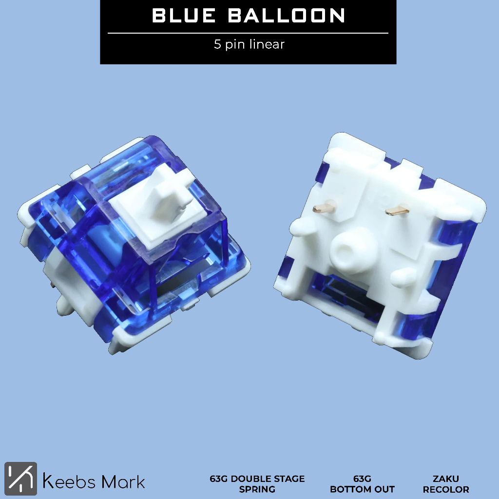 Jual Tbcats Blue Balloon Linear 63g Switch Mechanical Keyboard | Shopee ...