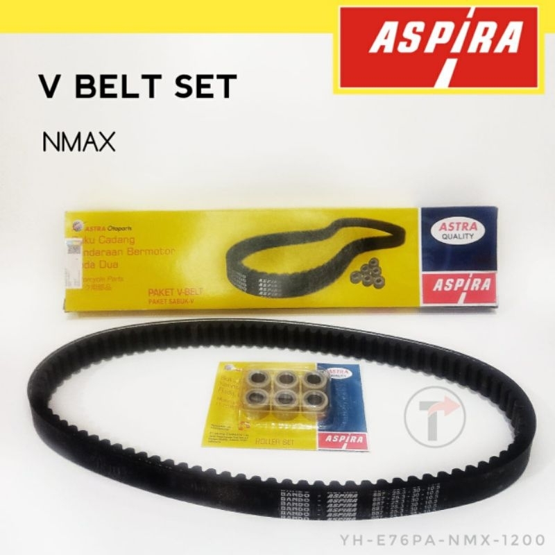 Jual Paket Vanbelt ( dengan roller) V-belt set Yamaha Nmax merk Aspira ...