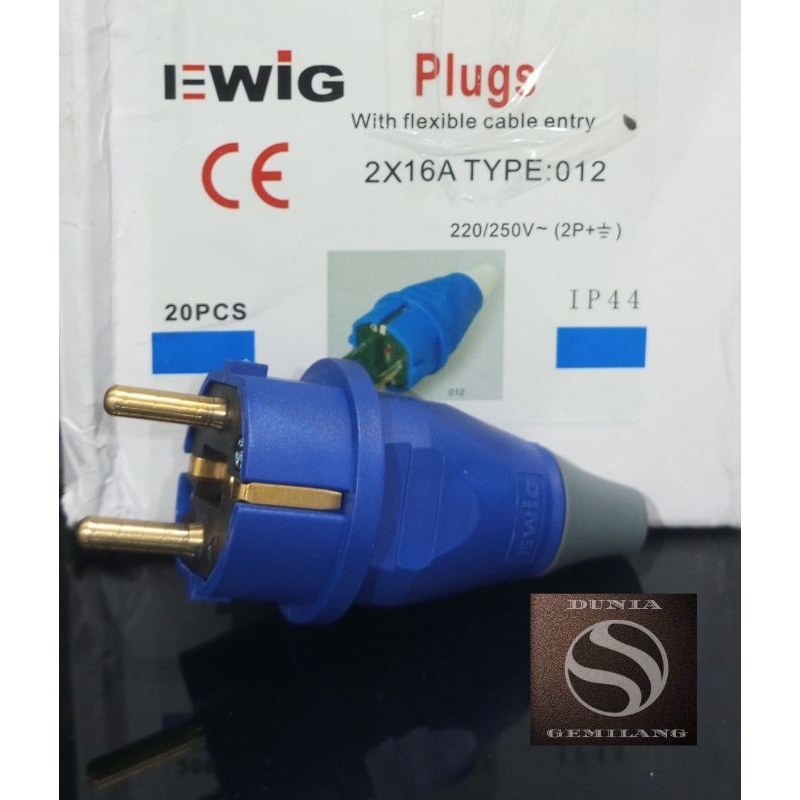 Jual Industrial EWIG Plug Mounting Steker 2P 16A 012 & E212 Waterproof | Shopee Indonesia