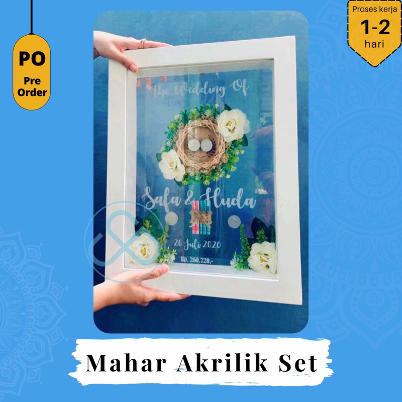 Jual (SET MAHAR JADI) mahar garfir akrilik kayu/mahar akrilik lengkap ...