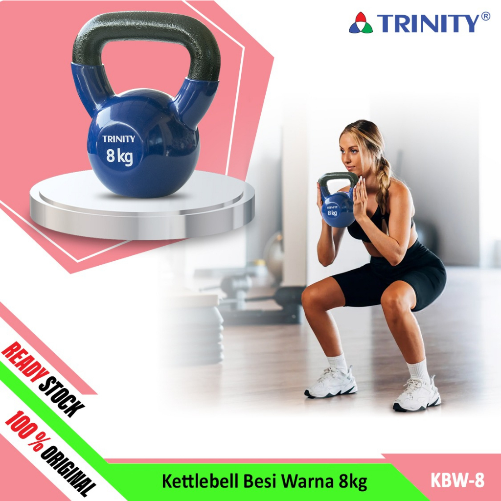 Jual Kettlebell Besi Warna 8kg KBW-8 Trinity | Shopee Indonesia