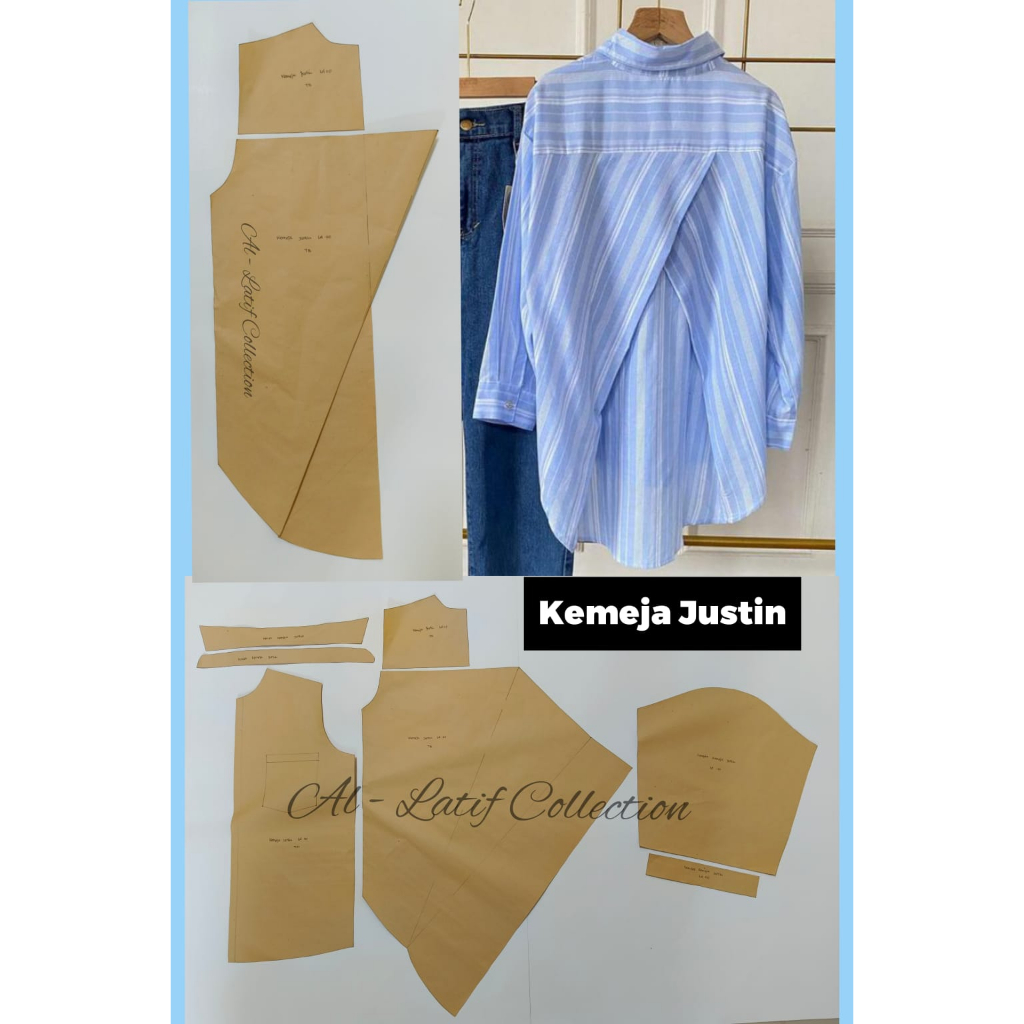 Jual Pola Jiplak / Pola Instan KEMEJA JUSTIN | Shopee Indonesia