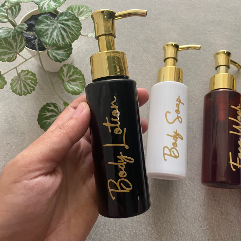 Jual BOTOL RF REFILL 100ml PUMP GOLD LUXURY FREE STIKER CUTTING ...