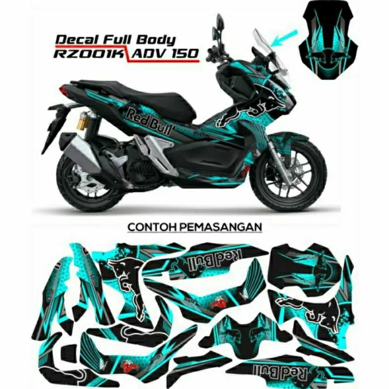 Jual Decal Striping variasi honda ADV 150/160 sticker full body stiker ...
