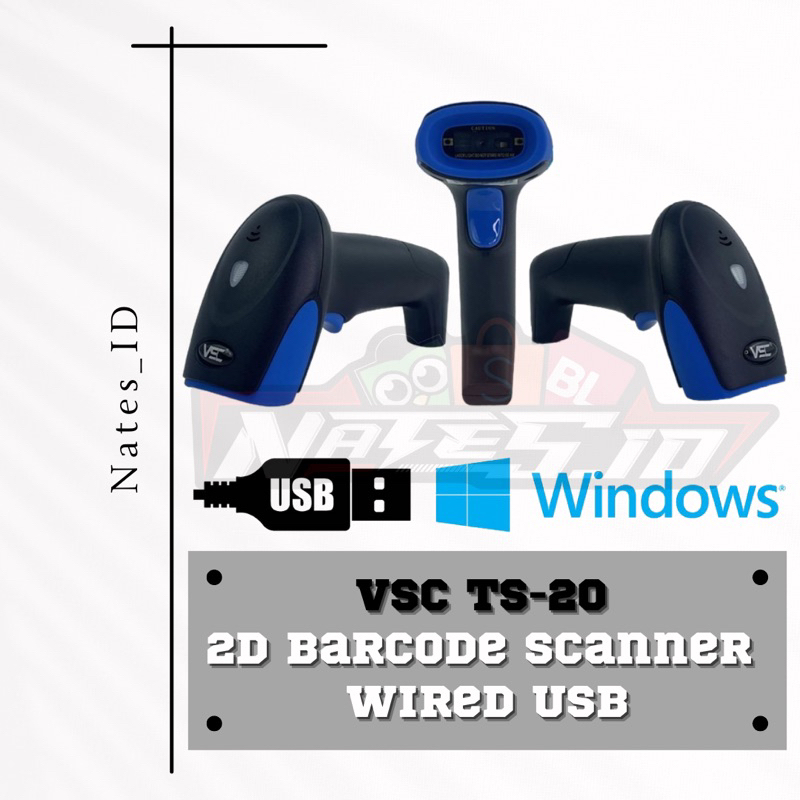 Jual VSC 2D Scanner Barcode USB Wired TS-20 / TS20 / TS 20 Tanpa Stand | Shopee Indonesia