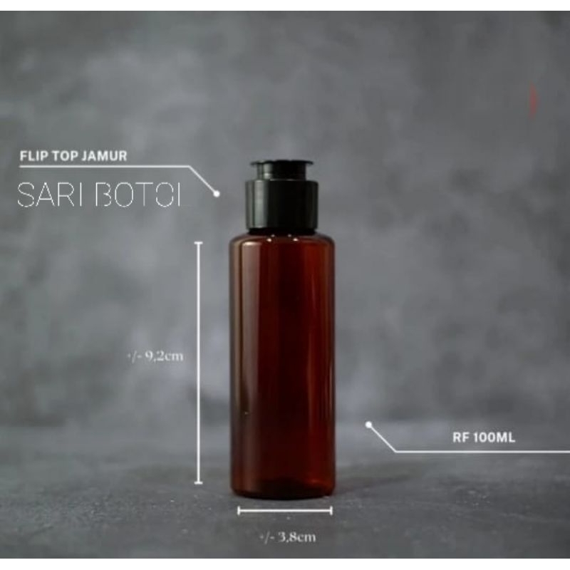 Jual BOTOL FLIPTOP 100ML RF AMBER COKLAT FLIPTOP JAMUR HITAM | Shopee Indonesia