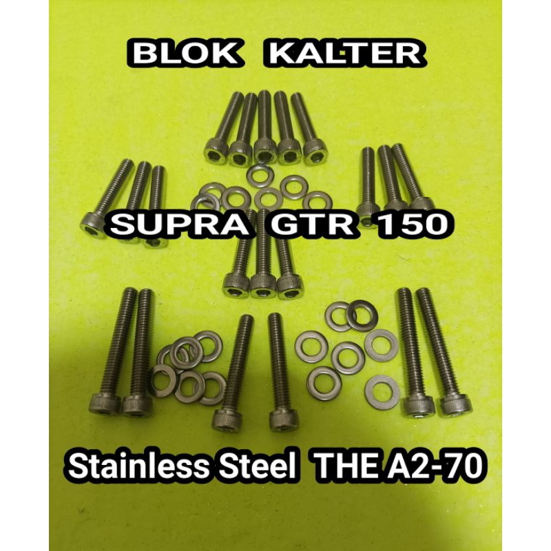 Jual Baut Block Mesin Supra Gtr 150 Blok Set Bak Kopling Original L Stainless | Shopee Indonesia
