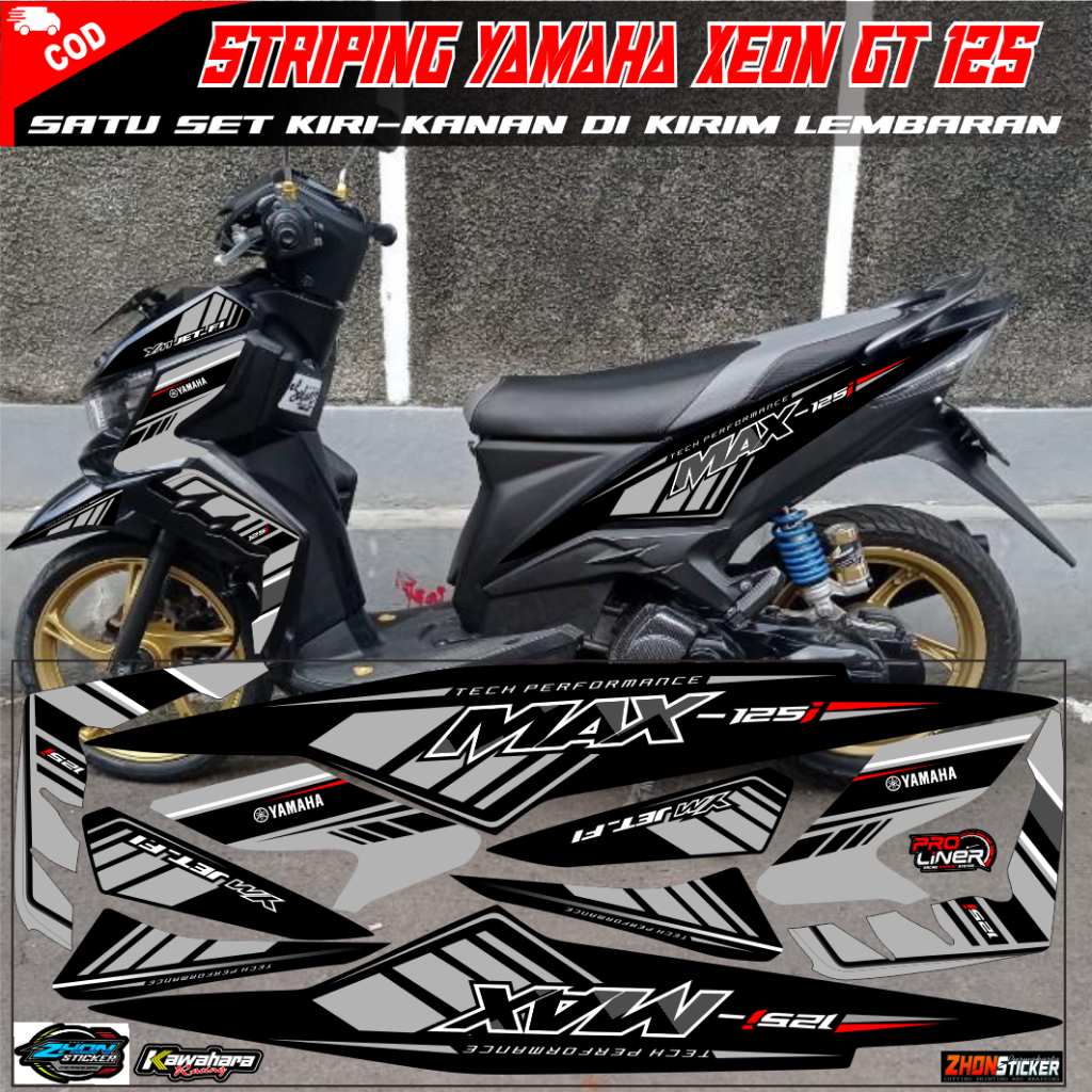 Jual striping variasi yamaha xeon gt 125 sticker plat bodi semi decal ...