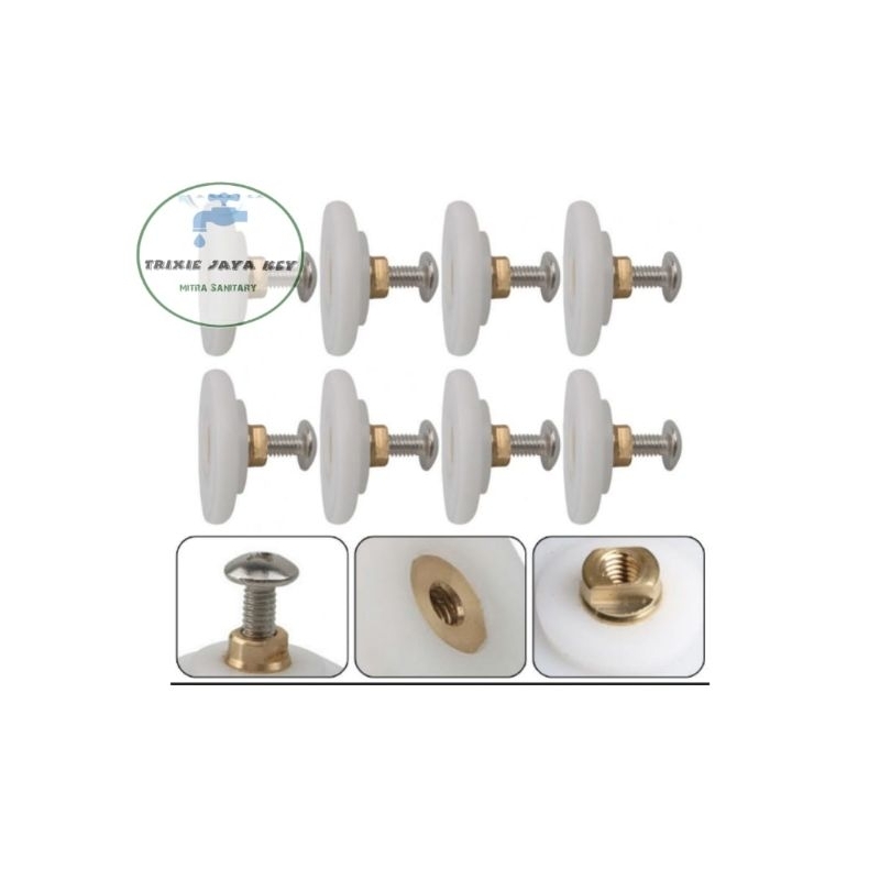 Jual Roda Shower Roller Pintu Kamar Mandi/Roda Sliding Shower Box ...