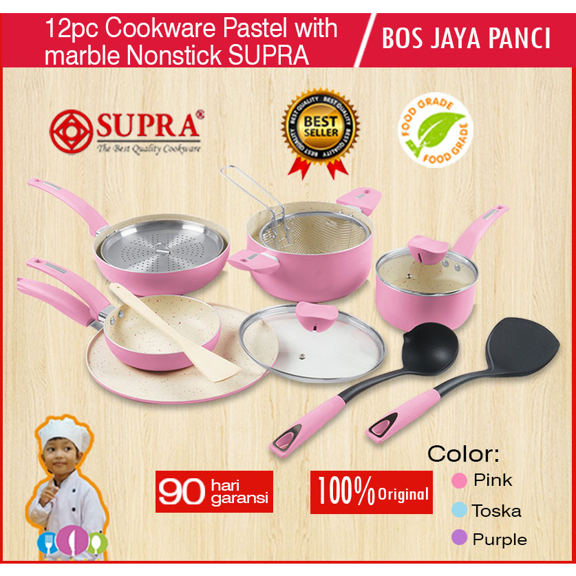 Jual Panci Set Lengkap aluminium Tebal + Tutup Kaca 12pcs Cookware ...