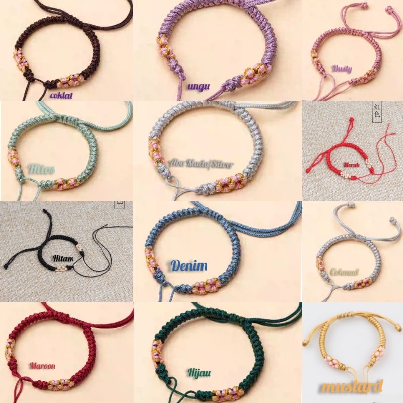 Jual Gelang rajut tali merah | gelang tali bunga | Shopee Indonesia