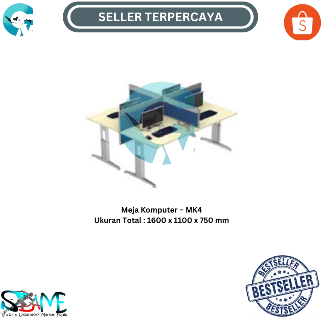Jual Meja Komputer – MK4 Ukuran Total : 1600 x 1100 x 750 mm | Shopee ...