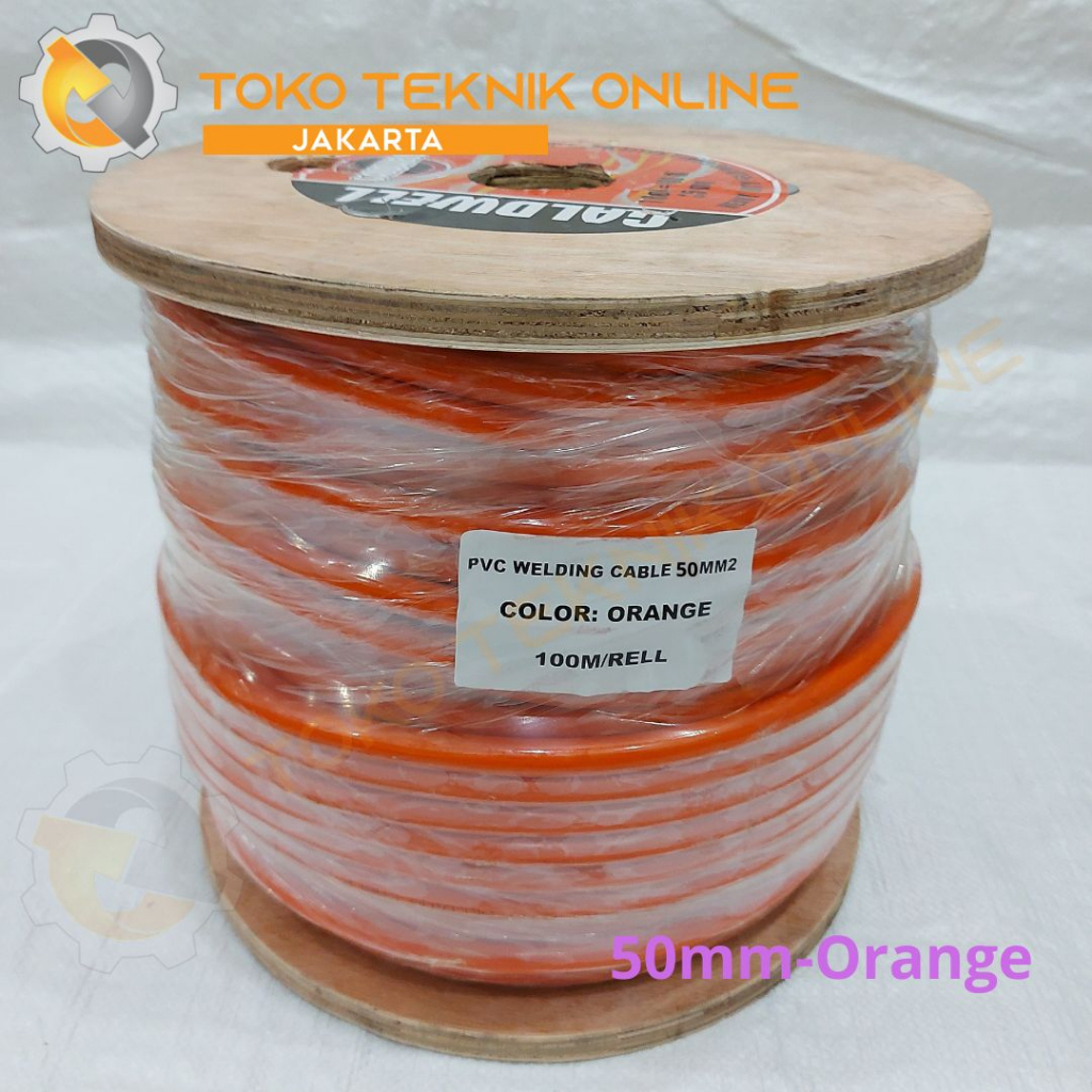 Jual Welding Cable - Kabel Las PVC 50 mm 100 Meter - Orange Full ...