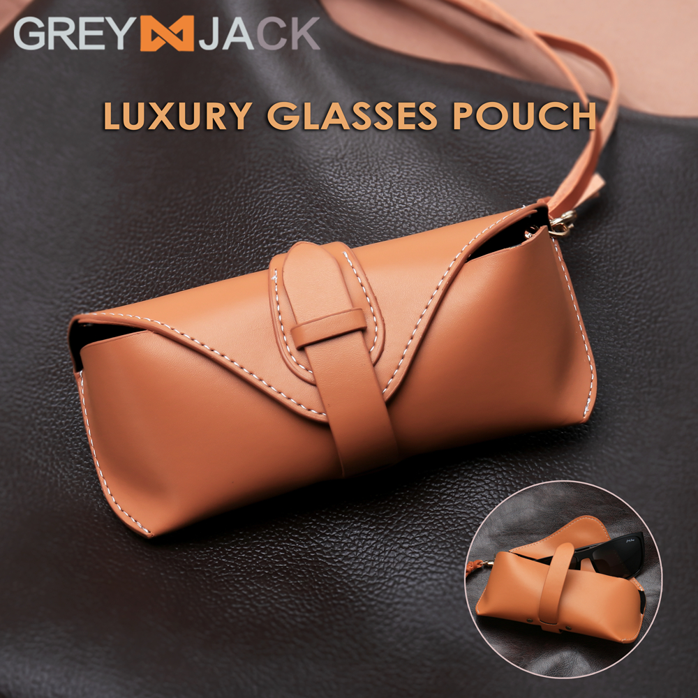 Jual Grey Jack Pouch Tempat Kacamata Bahan PU Leather Model Mewah ...