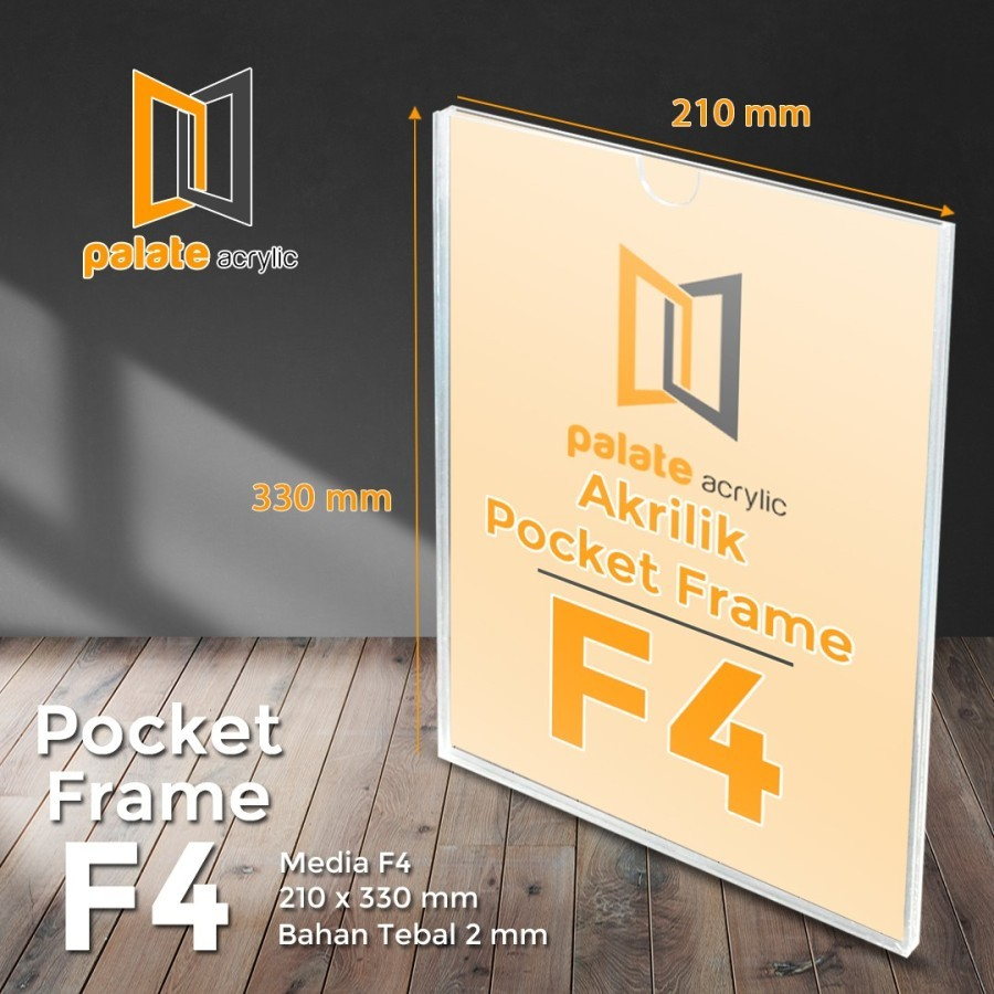 Jual ACRYLIC POCKET FRAME / AKRILIK THICKER / AKRILIK POCKET F4 2MM ...