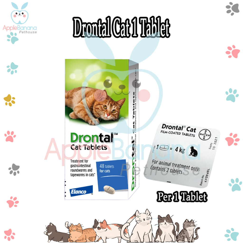 Jual Drontal Cat Tablet - Obat Cacing Kucing Drontal Tablet | Shopee ...